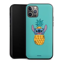 DeinDesign iPhone 12 Pro Handy Silikon H&uuml;lle Case schwarz Handyh&uuml;lle Disney Lilo & Stitch Pineapple