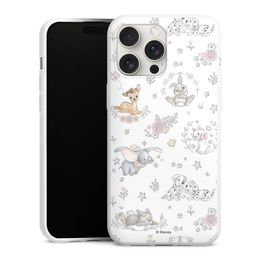 DeinDesign iPhone 15 Pro Max Handy Silikon H&uuml;lle Case wei&szlig; Handyh&uuml;lle Disney Dumbo Bambi Silikon Case