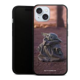 DeinDesign iPhone 15 Handy Premium Silikon H&uuml;lle Handyh&uuml;lle schwarz Case The Child Star Wars Baby Yoda Silikon Premium Case