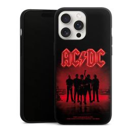 DeinDesign iPhone 15 Pro Max Handy Premium Silikon H&uuml;lle Handyh&uuml;lle schwarz Case Band Acdc Official Licensed Product Silikon Premium Case