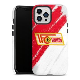 DeinDesign iPhone 13 Pro Max Handy Panzer Handyh&uuml;lle robuste Outdoor H&uuml;lle Schutzh&uuml;lle gl&auml;nzend 1. Fc Union Berlin Logo Official Licensed Product Tough Case