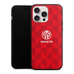 DeinDesign iPhone 15 Pro Max Handy Premium Silikon H&uuml;lle Handyh&uuml;lle schwarz Case Mainz 05 Official Licensed Product Merchandise Silikon Premium Case