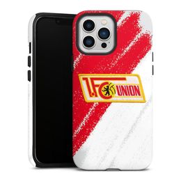 DeinDesign iPhone 13 Pro Max Handy Panzer Handyh&uuml;lle robuste Outdoor H&uuml;lle Schutzh&uuml;lle matt 1. Fc Union Berlin Logo Official Licensed Product Tough Case