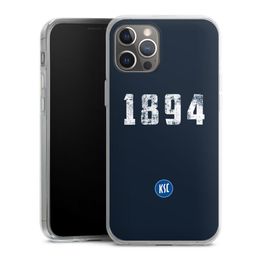 DeinDesign iPhone 12 Pro Max Handy Silikon H&uuml;lle Case transparent Handyh&uuml;lle Karlsruher Sc Ksc Bundesliga Silikon Case