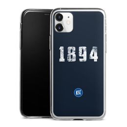 DeinDesign iPhone 11 Handy Slim Case Silikon Handyh&uuml;lle transparent H&uuml;lle extra d&uuml;nn Karlsruher Sc Ksc Bundesliga Silikon Slim Case