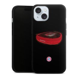 DeinDesign iPhone 15 Handy Premium Silikon H&uuml;lle Handyh&uuml;lle schwarz Case Fc Bayern M&uuml;nchen Fcb Official Licensed Product Stadium Silikon Premium Case