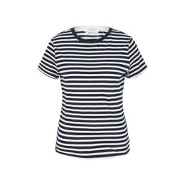 Tom Tailor Denim Damen Gestreiftes T-Shirt, weiß, Streifenmuster, Gr. XL