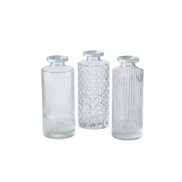 Boltze Tischvase Vase im 3er Set aus Glas in Flaschenform Tischdekoration