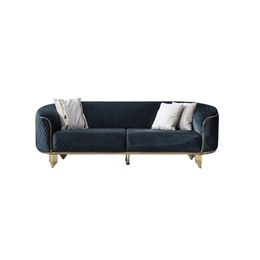JVmoebel 3-Sitzer Modern Neu Sofa 3 Sitzer Polstersofa Blau Textil Sitz Design Couch