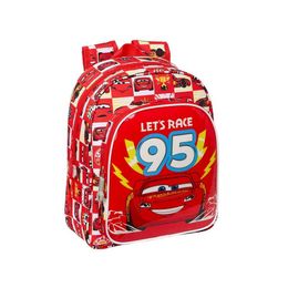 CARS Rucksack CARS Kinderrucksack Lets race Rot Weiß 27 x 33 x 10 cm