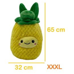 soma Kuscheltier Plüsch-Kissen Ananas XXL 65 cm Sofa-Rückenkissen Rund Lebensmitte (1-St)