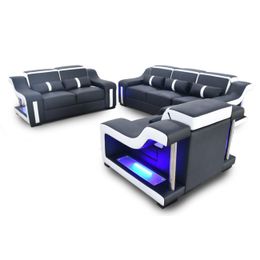 JVmoebel Wohnzimmer-Set Sofagarnitur 3+2+1 Sitzer Set Design Sofa Polster Couchen Beleuchtet