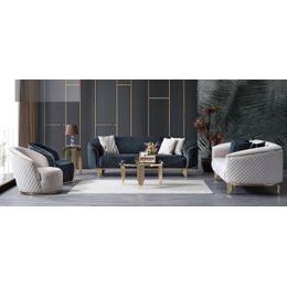 JVmoebel Wohnzimmer-Set Designer Sofa Set 4tlg Wohnzimmer Sofas 3 Sitz Couch Sessel Modern