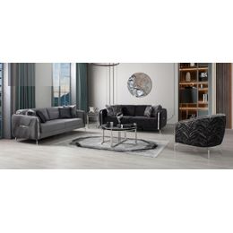 JVmoebel Wohnzimmer-Set Modern Sofa Set 3 tlg Wohnzimmer Luxus Sofagarnitur 3+3+1 Sitzer