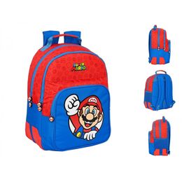Super Mario Rucksack Super Mario Kinder-Rucksack Super Mario Rot Blau 32 x 42 x 15 cm