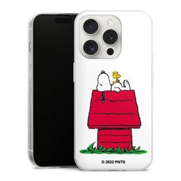 DeinDesign iPhone 15 Pro Handy Slim Case Silikon Handyh&uuml;lle transparent H&uuml;lle extra d&uuml;nn Snoopy Peanuts Official Licensed Product Silikon Slim Case