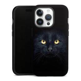 DeinDesign iPhone 14 Pro Handy Panzer Handyh&uuml;lle robuste Outdoor H&uuml;lle Schutzh&uuml;lle matt Eye Cat Black Tough Case