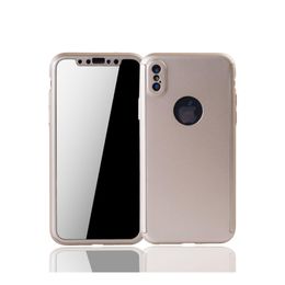König Design Hülle Handy Schutz für Apple iPhone XS Full Case Cover Displayschutz Bumper Gold