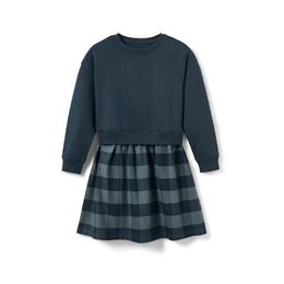 Tchibo Kinder-Sweatkleid - Dunkelblau/Kariert - Kinder - Gr.: 158/164