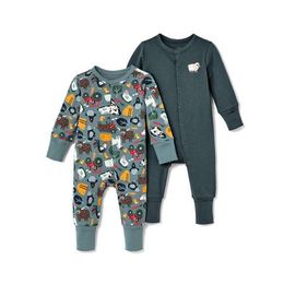 Tchibo 2 Baby-Pyjamas - 1X Schieferbau, 1X Bauernhof-Alloverprint - Baby - Gr.: 62/68