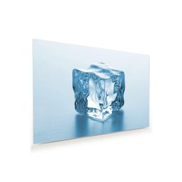 Primedeco Glasbild Wandbild Eiswürfel sich spiegelnd mit Aufhängung