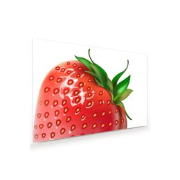 Primedeco Glasbild Wandbild Eine Erdbeere mit Aufhängung