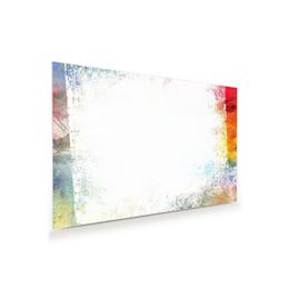 Primedeco Glasbild Wandbild Grunge Bild mit buntem Rand mit Aufhängung