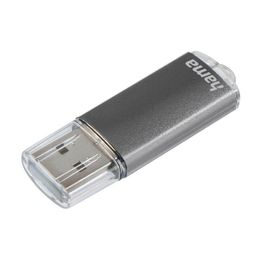 Hama USB-Stick "Laeta", USB 2.0, 16 GB, 10MB/s, Grau USB-Stick (Lesegeschwindigkeit 10 MB/s), grau