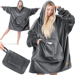 Kesser® Hoodie Decke Kuscheldecke mit Ärmeln Deckenpullover Vielseitig Tragbare Decke zum Anziehen für Damen & Herren, Sweatshirt Warm Kuschelpullover Erwachsene weich Ärmeldecke Oversize