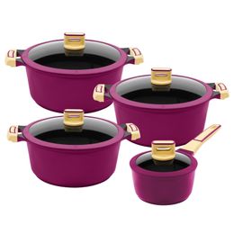 4/8tlg. King® Kochtopfset GOURMET AUBERGINE