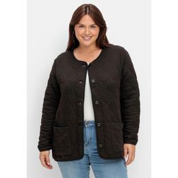 sheego Große Größen: Leicht wattierte Sweatjacke mit Steppung, schwarz, Gr.48/50