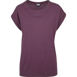 Urban Classics Ladies Extended Shoulder Tee T-Shirt plum in 4XL