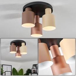 hofstein Fessade Deckenleuchte Beige, Braun, Bronze, 3-flammig