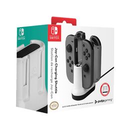 pdp LLC Gaming Joy-Con Ladeshuttle, Ladegerät für Nintendo Switch, Weiß/Schwarz