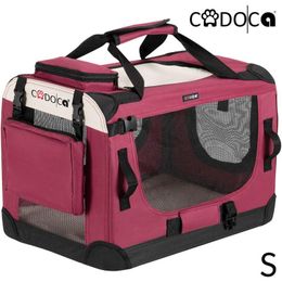 Deuba - cadoca® Hundetransportbox faltbar Katzentransportbox Transportbox Autobox Hundebox Box versch. Größen Farbwahl s - Dunkelrot