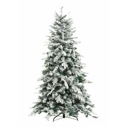 Xone - Weihnachtsbaum künstlich, Tannenbaum mit Metallstaender, Christbaum pvc Nadeln alaska verschneit kompakt extra dichte Äste Regenschirmsystem