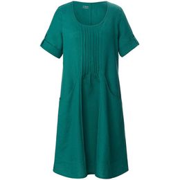 Kleid aus 100% Leinen 3/4-Arm Anna Aura grün