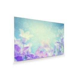 Primedeco Glasbild Wandbild Lila Blüten mit Aufhängung