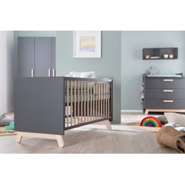 Roba® Babymöbel-Set, (Spar-Set, 2-St., Kinderbett, Wickelkommode), mit Kinderbett & Wickelkommode; Made in Europe, grau