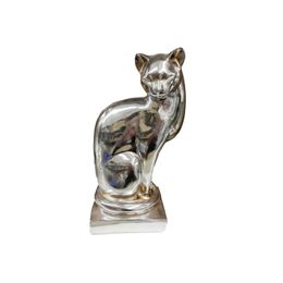 Florissima Tierfigur Katze Sitzend Silber 27 cm