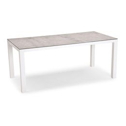 Gartentisch Tisch HOUSTON weiss/silber (BHT 160x90x74.50 cm) BHT 160x90x74.50 cm