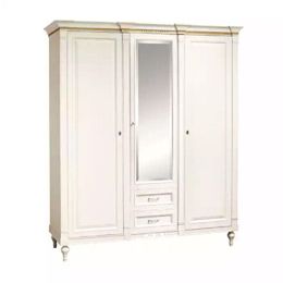 JVmoebel Kleiderschrank Weiß Kleiderschrank mit Schubladen Holz Luxus Möbel Schlafzimmer (1-St.