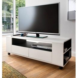 MCA furniture Lowboard Chessey (TV Unterschrank in weiß und schwarz