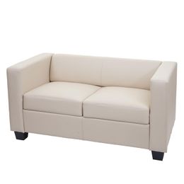 MCW 2er Sofa Lille, Kunstleder ~ creme