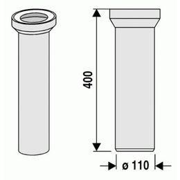 WC Anschlussstutzen in wei&szlig;, L&auml;nge: 40 cm UNIS400