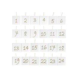 Chic Antique Adventskalender Kerzen 24 Stück, H3,5/L3,5/B3,5 cm antique weiß