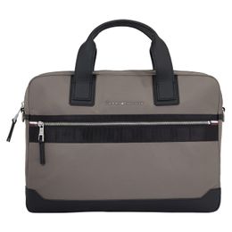 Tommy Hilfiger Messenger Bag TH ELEVATED NYLON COMPUTER BAG, im praktischem Format, grau