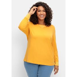 sheego Große Größen: Shirt mit Streifendetails, im Layerlook, curry, Gr.50