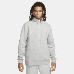 Nike Sportswear Club Herren-Pullover mit angerautem Material und Halbreißverschluss - Grau