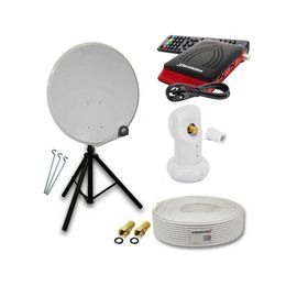 PremiumX Satelliten-Komplettanlage 45cm Single LNB Stativ Kabel Sat-Receiver SAT-Antenne